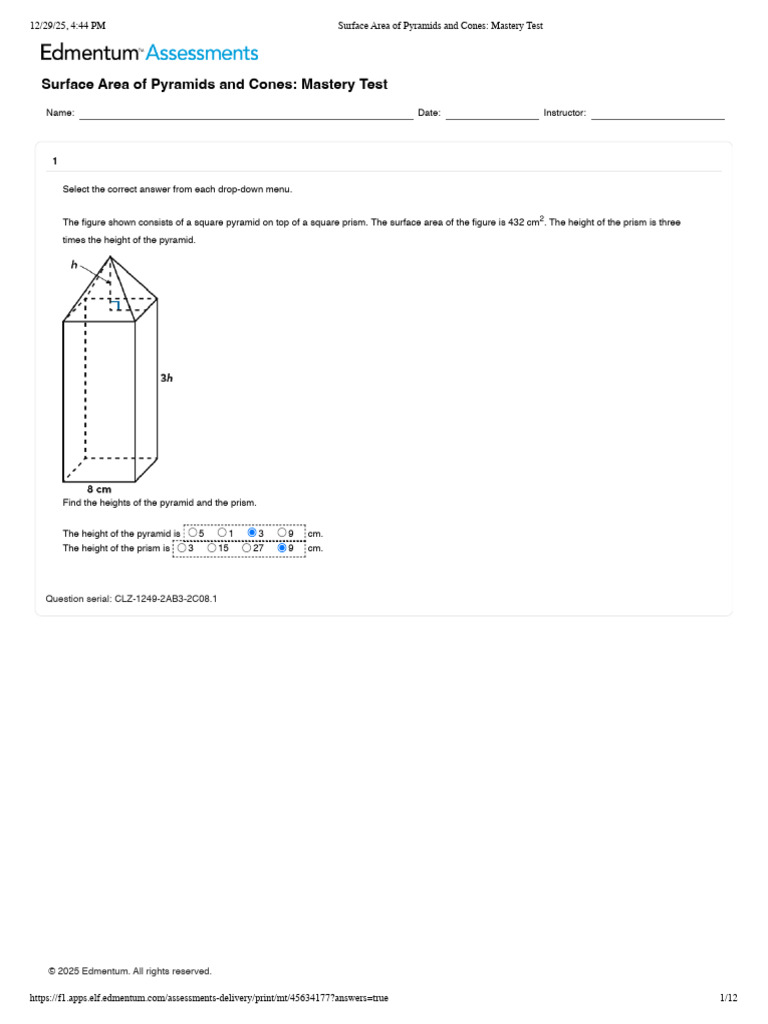 Surface Area Mastery: Pyramids & Cones | PDF | Area | Rectangle