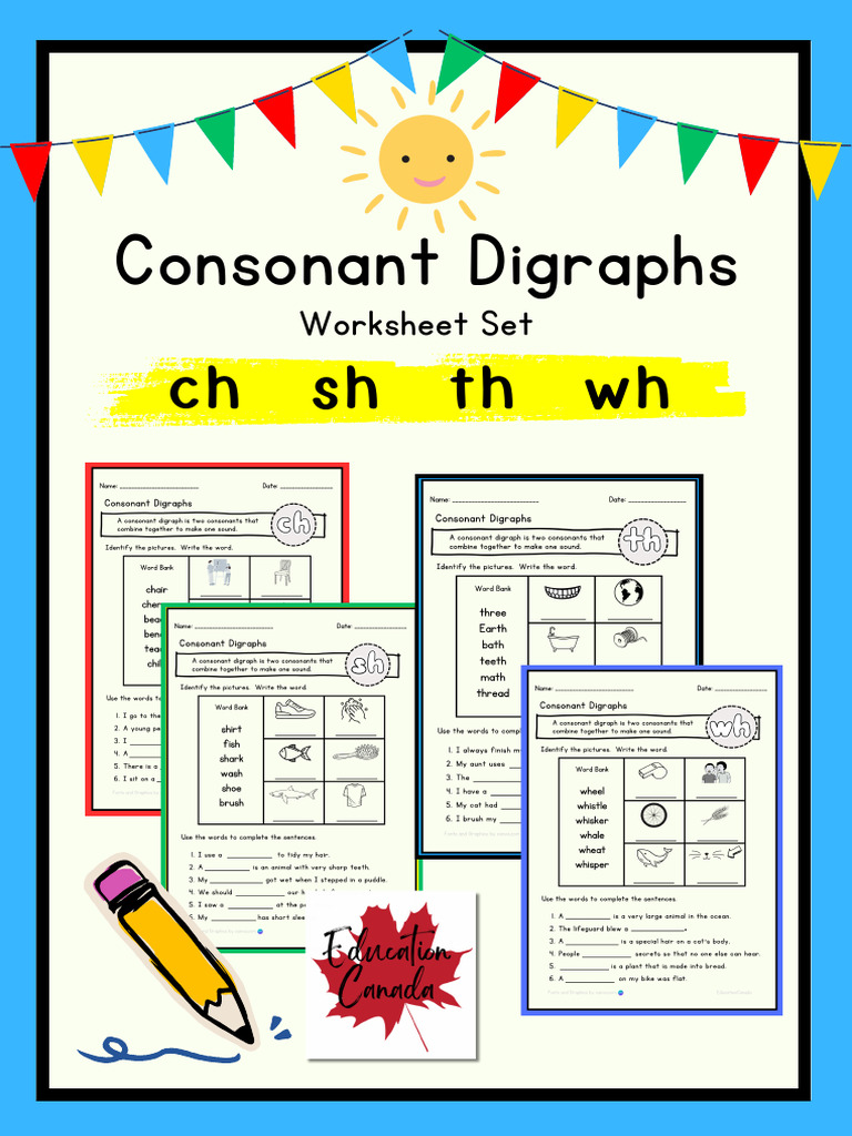 Consonant Digraphs: CH SH TH WH | PDF