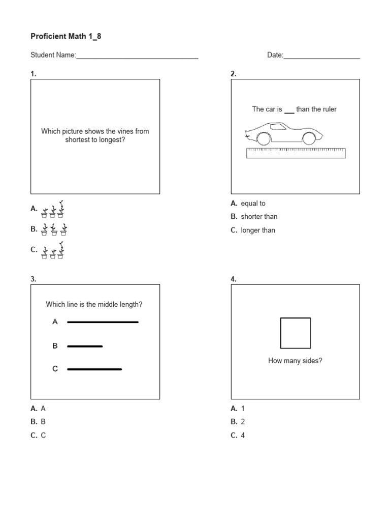 Proficient Math Progress Monitoring Grade 1 Form 8 | PDF | Chess ...