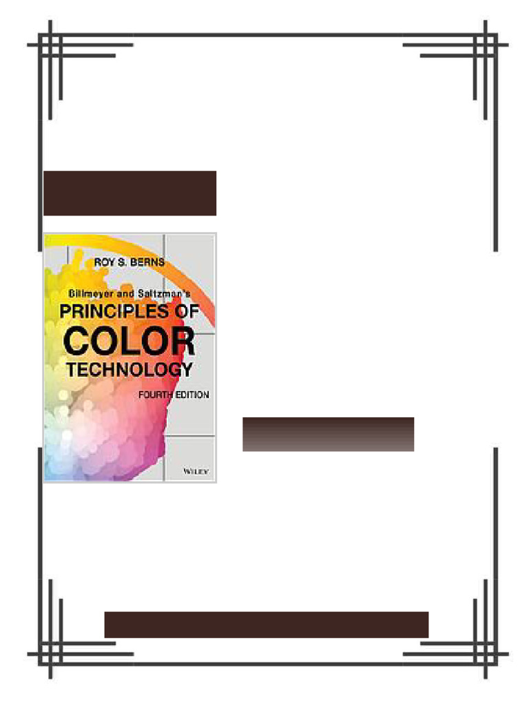 Billmeyer and Saltzman s Principles of Color Technology 4th Edition Roy ...