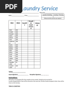 Hotel Laundry Service Forms | PDF | Clothing | Laundry