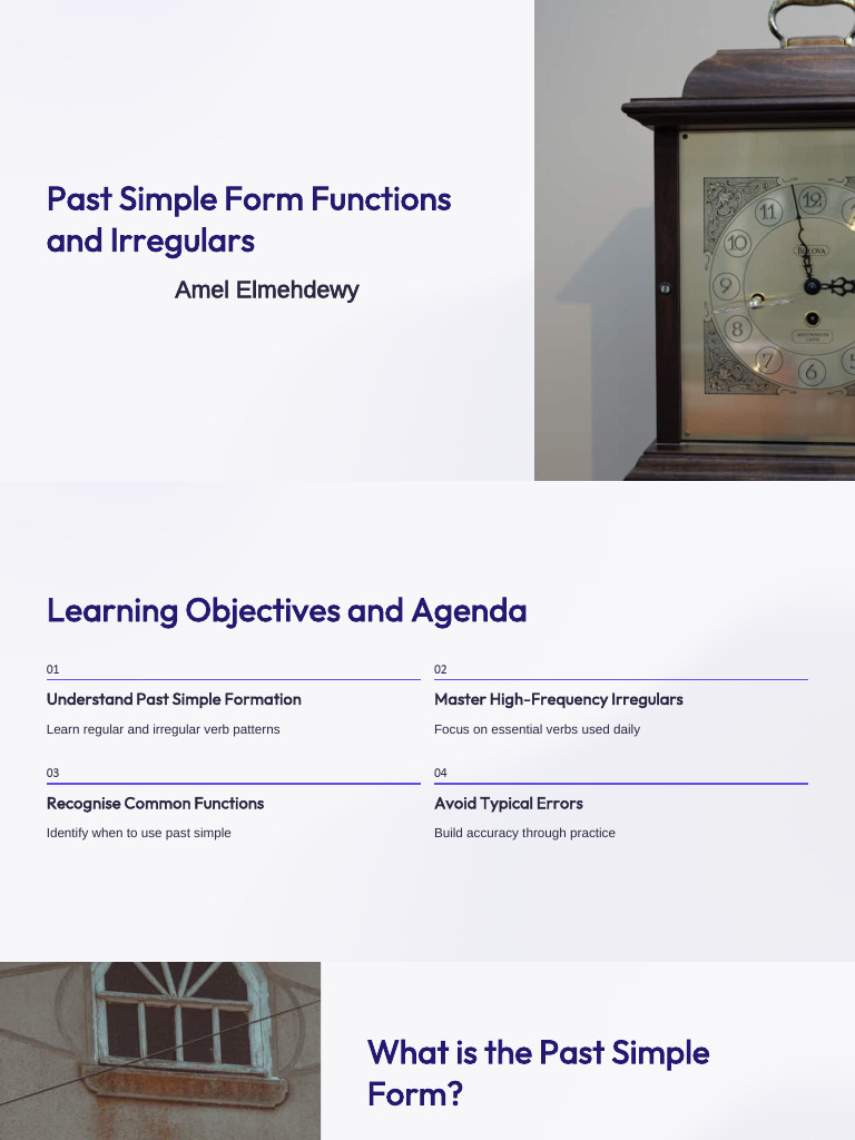 Past Simple Form Functions and Irregulars AMEL E. | PDF | Subject ...