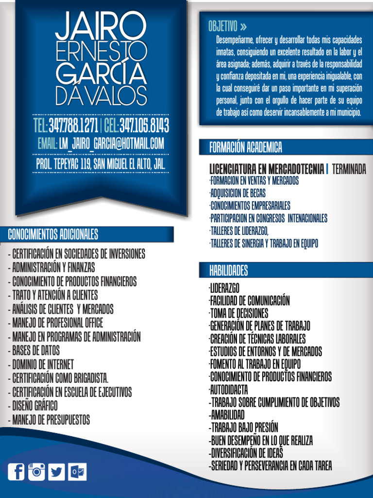 Perfil Profesional de Jairo García | PDF | Bancos | Presupuesto