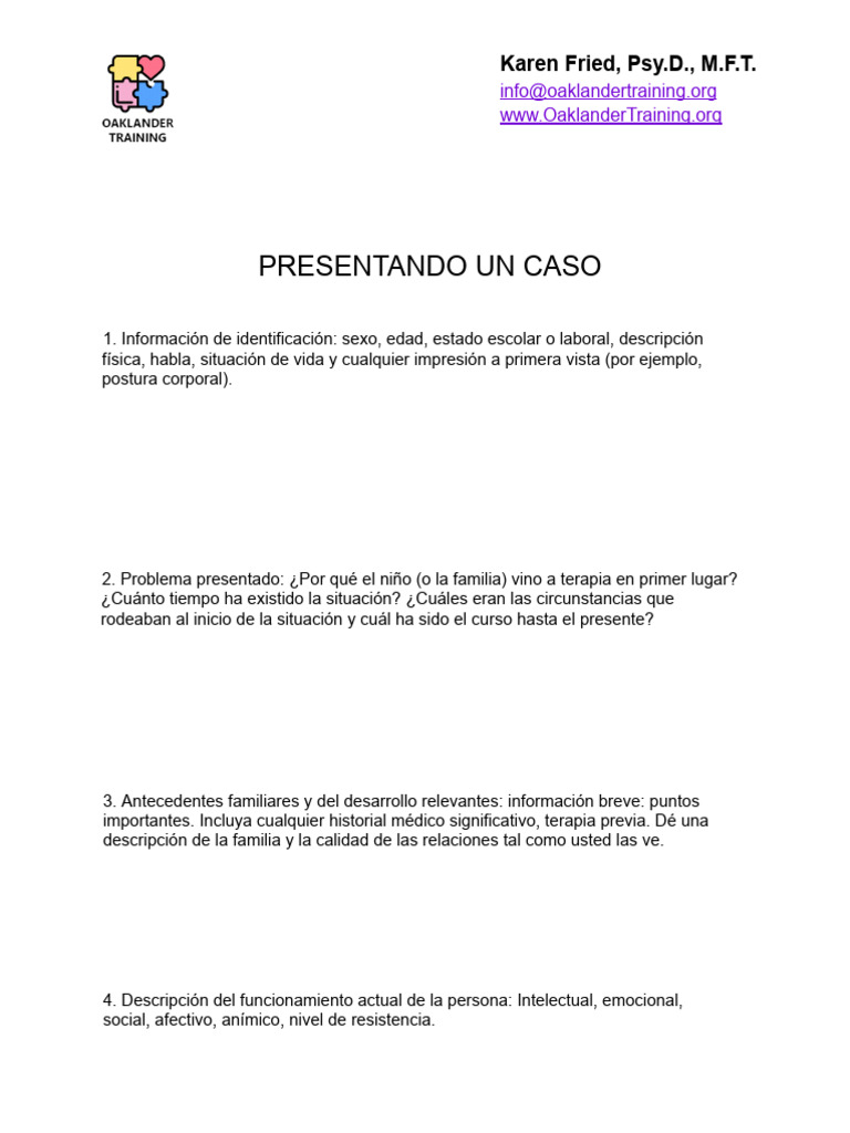 Intake Packet - Presenting a Case - Spanish (1) | PDF