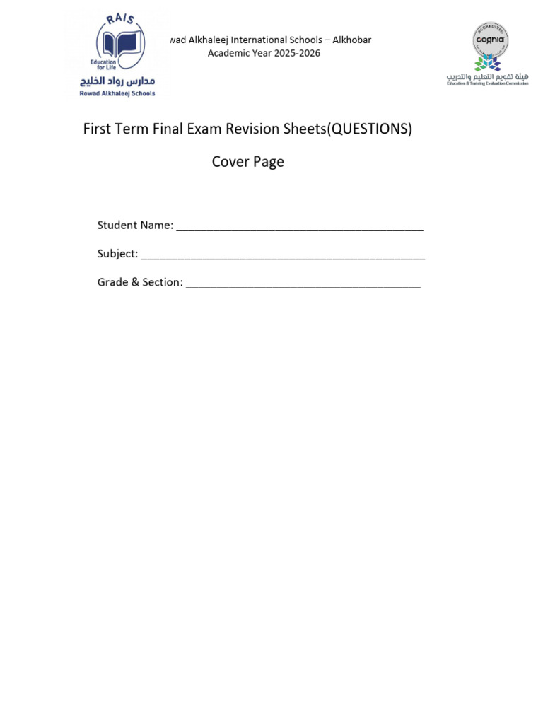 Grade 6 First Semester Exam Review | PDF | Division (Mathematics ...