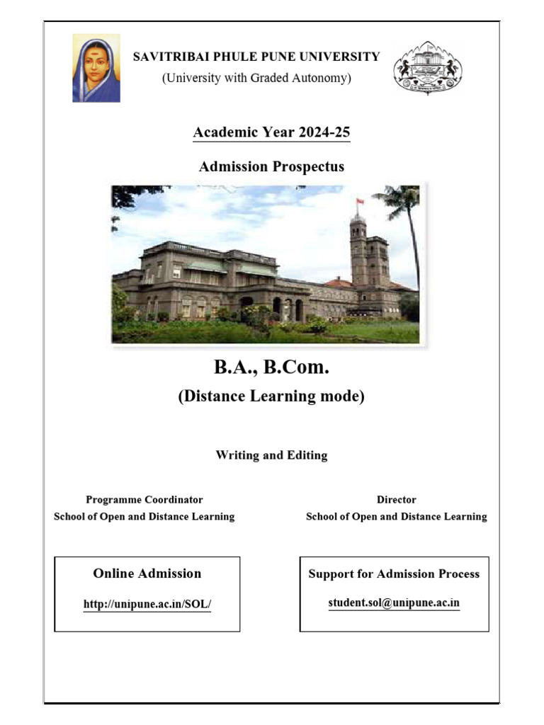 Prospectus English 20052024 | PDF | Bachelor's Degree | Distance Education