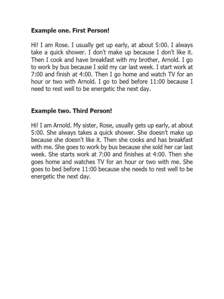 Example First and Third Person | PDF