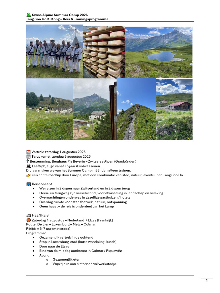 Swiss Alpine Summer Camp 2026 | PDF