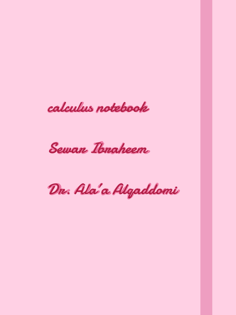Calc 1 Notebook First Semester | PDF