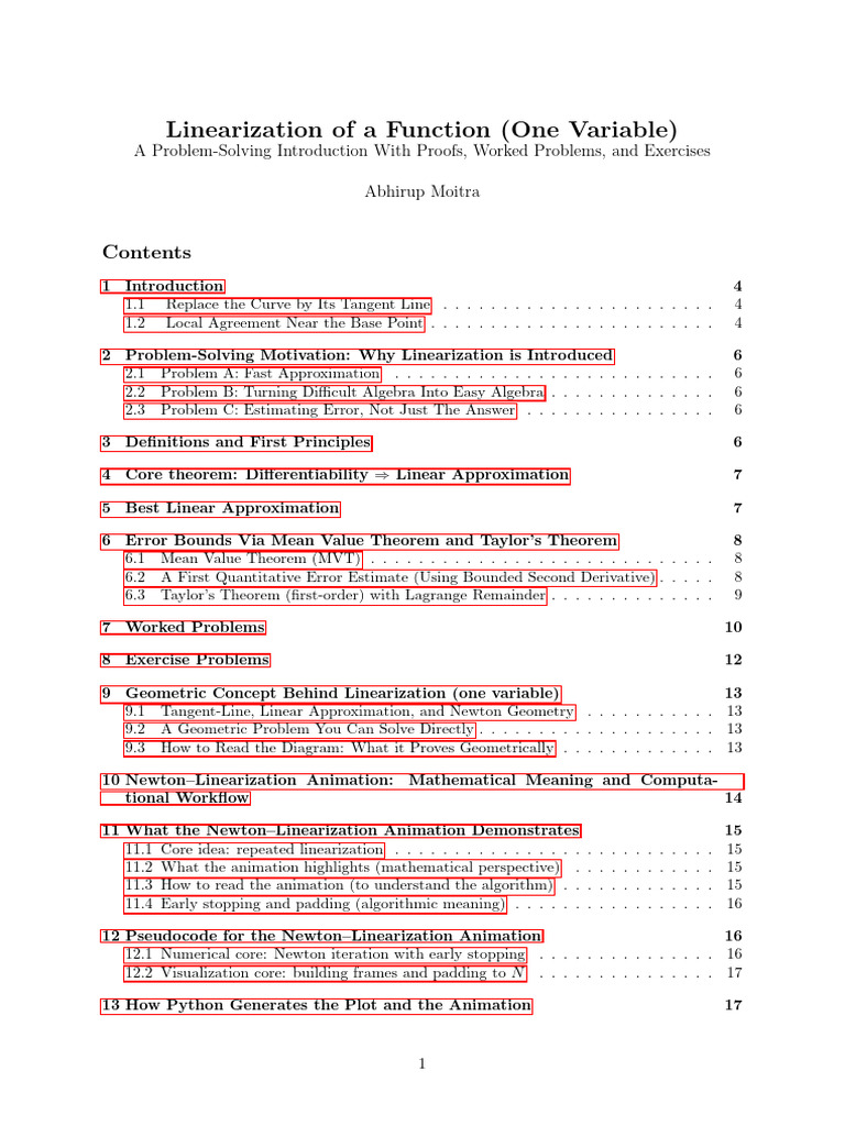 Linearization Techniques in Calculus | PDF | Tangent | Numerical Analysis