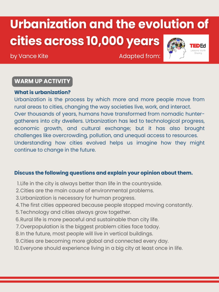 Ted Ed. Urbanization and The Evolution of Cities Across 10,000 Years ...