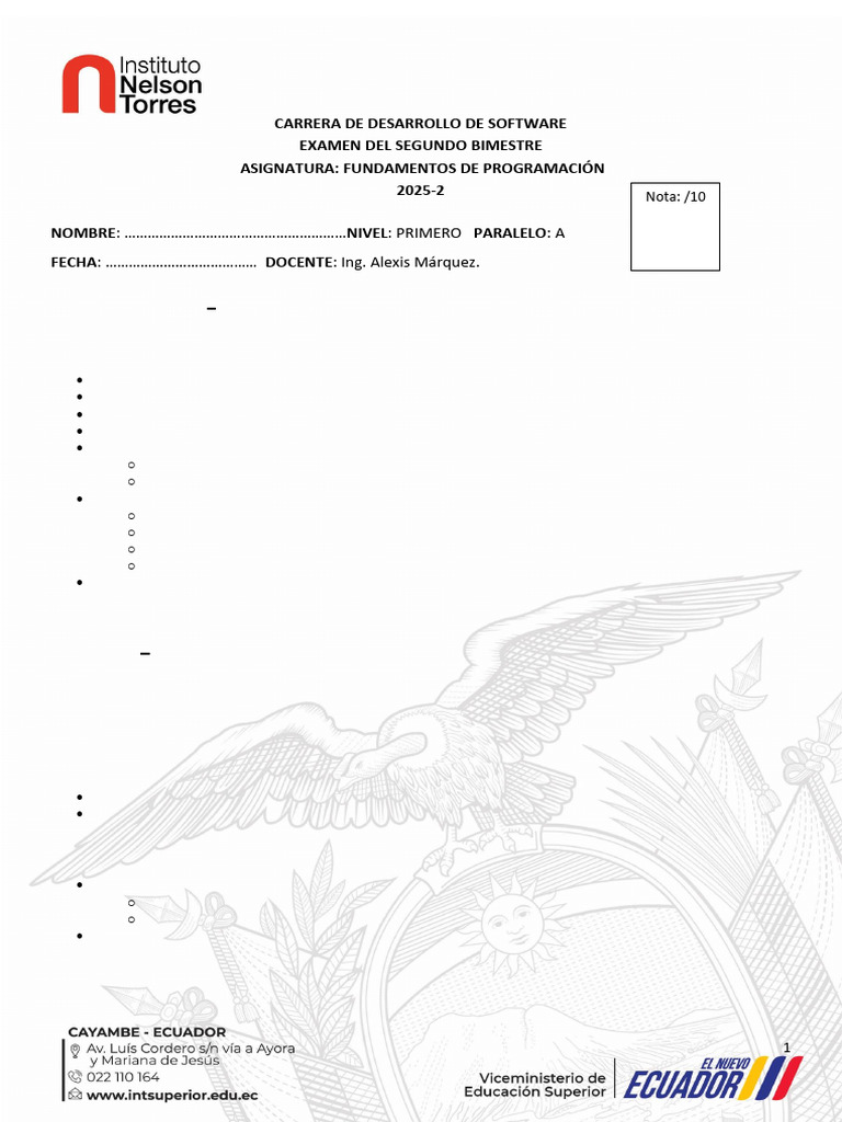 1a Fundamentos Programación Marquez 25-2 | PDF | Java (lenguaje de ...
