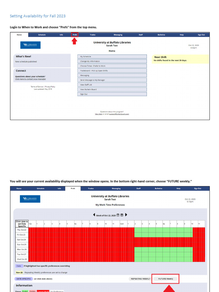 Fall 2023 Availability Instructions | PDF