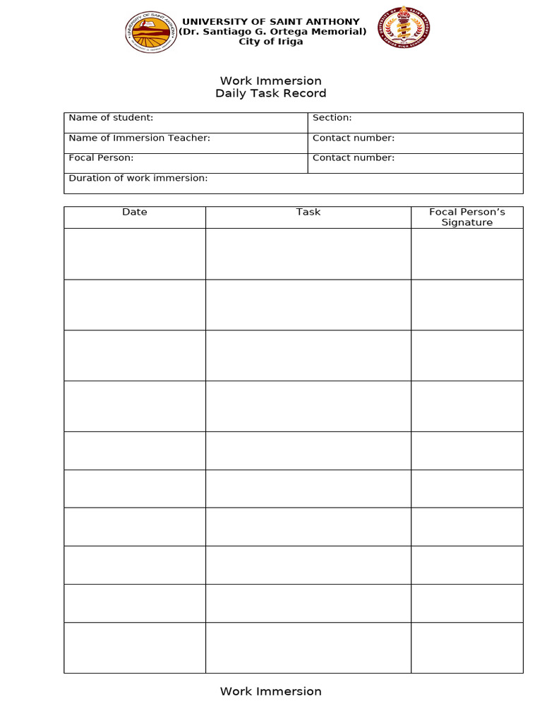 Work Immersion 2+ | PDF