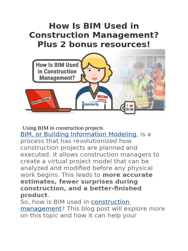 How Is BIM Used in Construction Management | PDF | Building Information ...