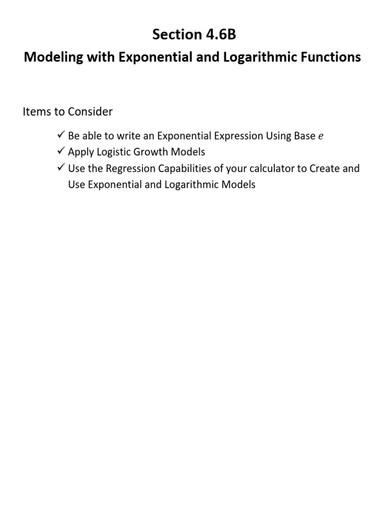 Exponential & Logarithmic Modeling Guide | PDF