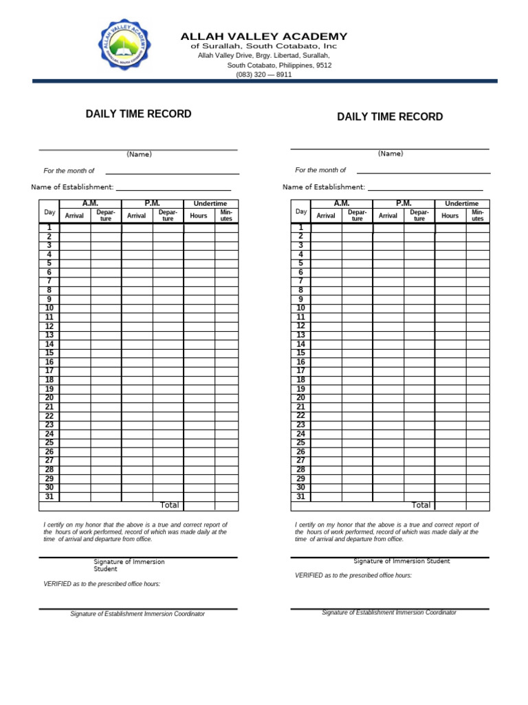 daily-time-record | PDF