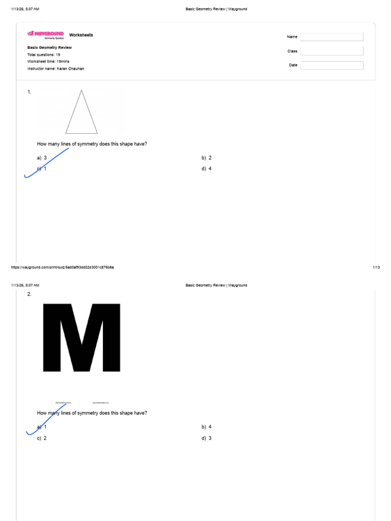 Basic Geometry Review - Wayground | PDF | Angle | Perpendicular