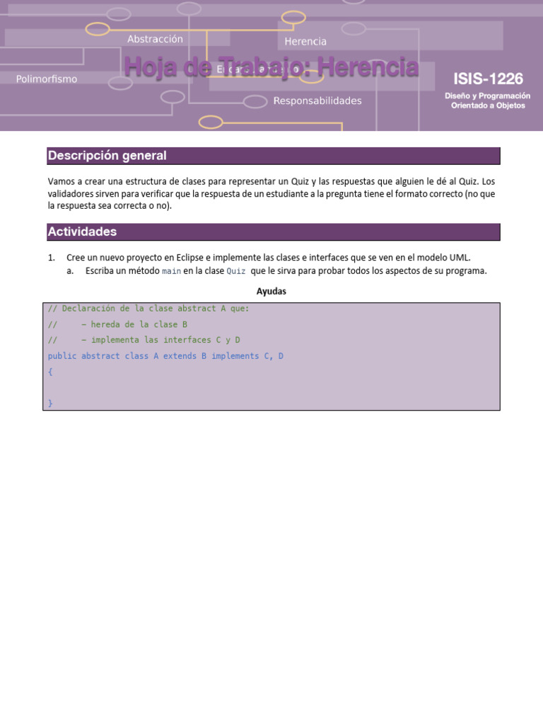 Estructura de Clases para Quiz | PDF