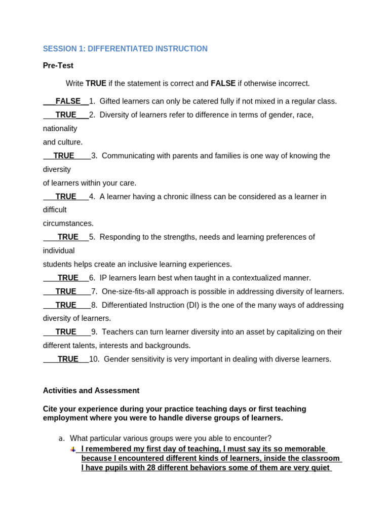 Differentiated Instruction for Diverse Learners | PDF | Learning | Teachers