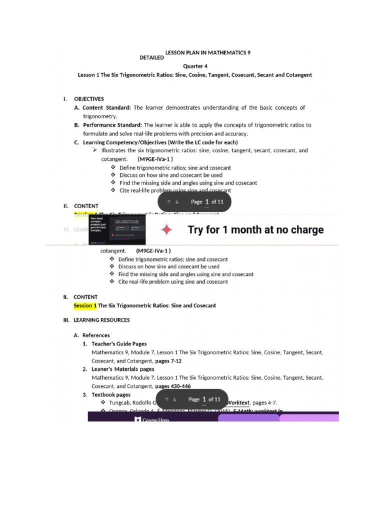 Trigonometric Ratio | PDF
