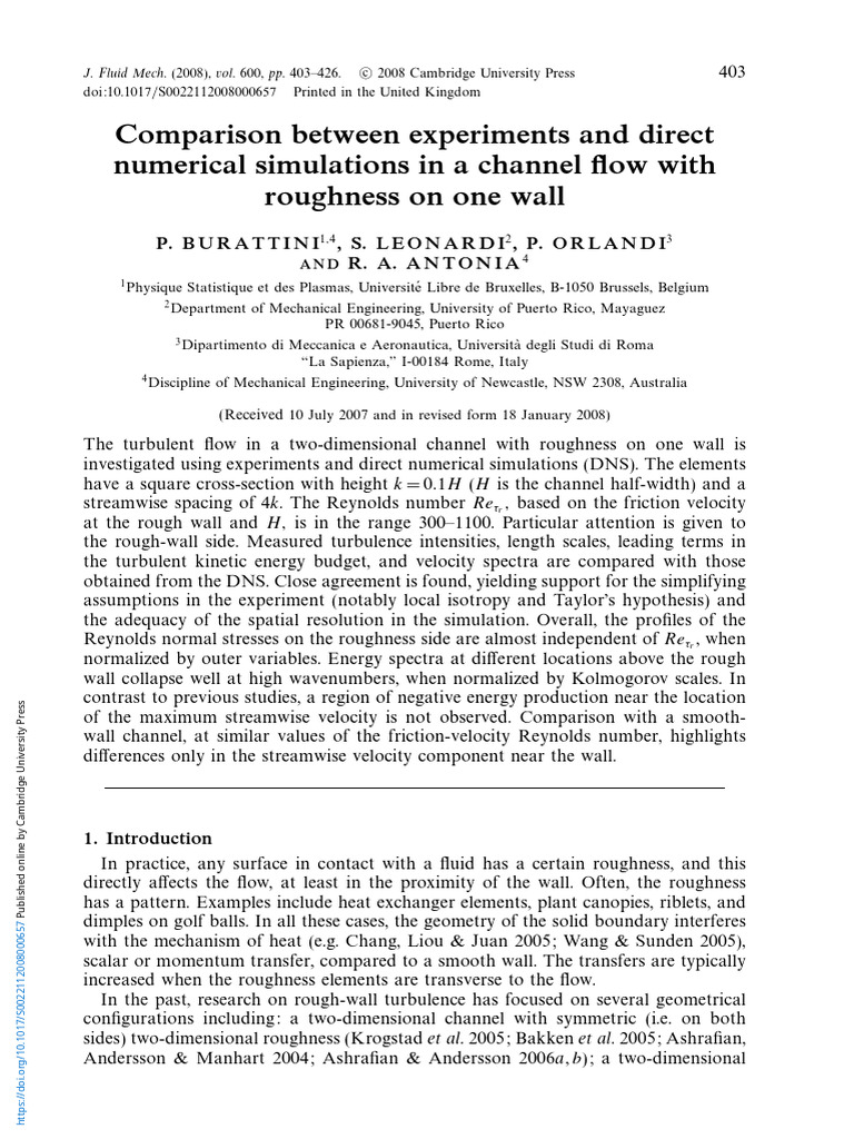Comparison Between Experiments and Direct Numerical Simulations in A ...