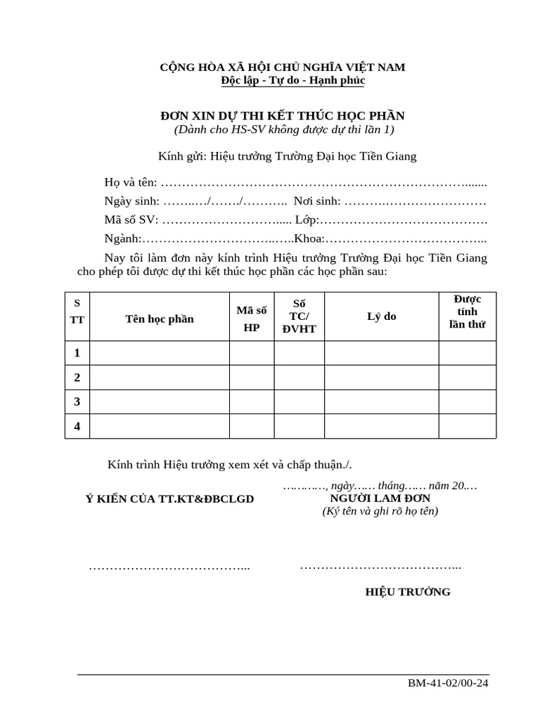 41 - 2. Don Xin Du Thi Ket Thuc HP Lan2 - 1 | PDF