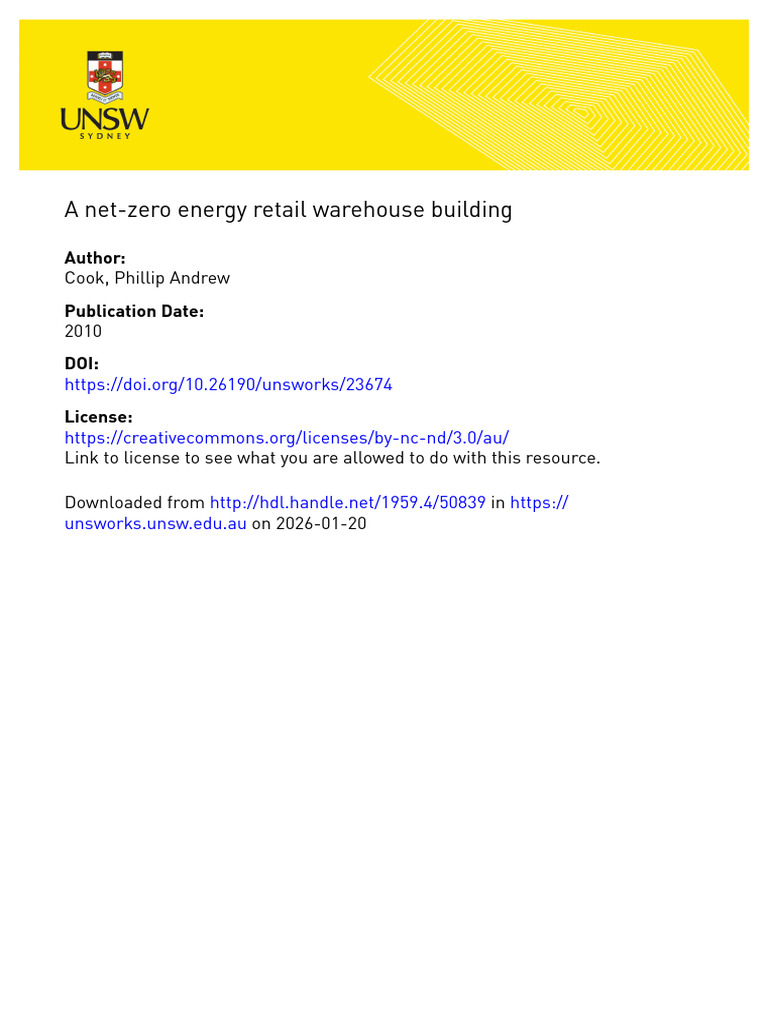 Net-Zero Energy Warehouse Design | PDF | Energy Development | Efficient ...
