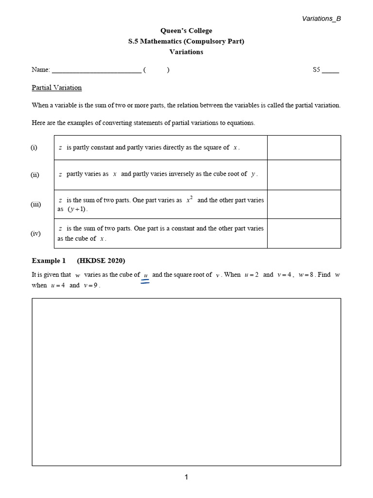 Understanding Partial Variations in Mathematics | PDF | Variable ...