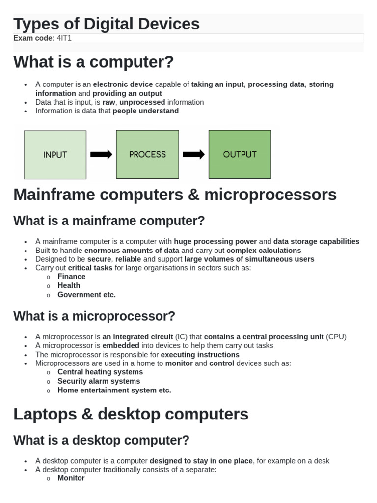 Overview of Digital Devices Types | PDF | Smartphone | Laptop