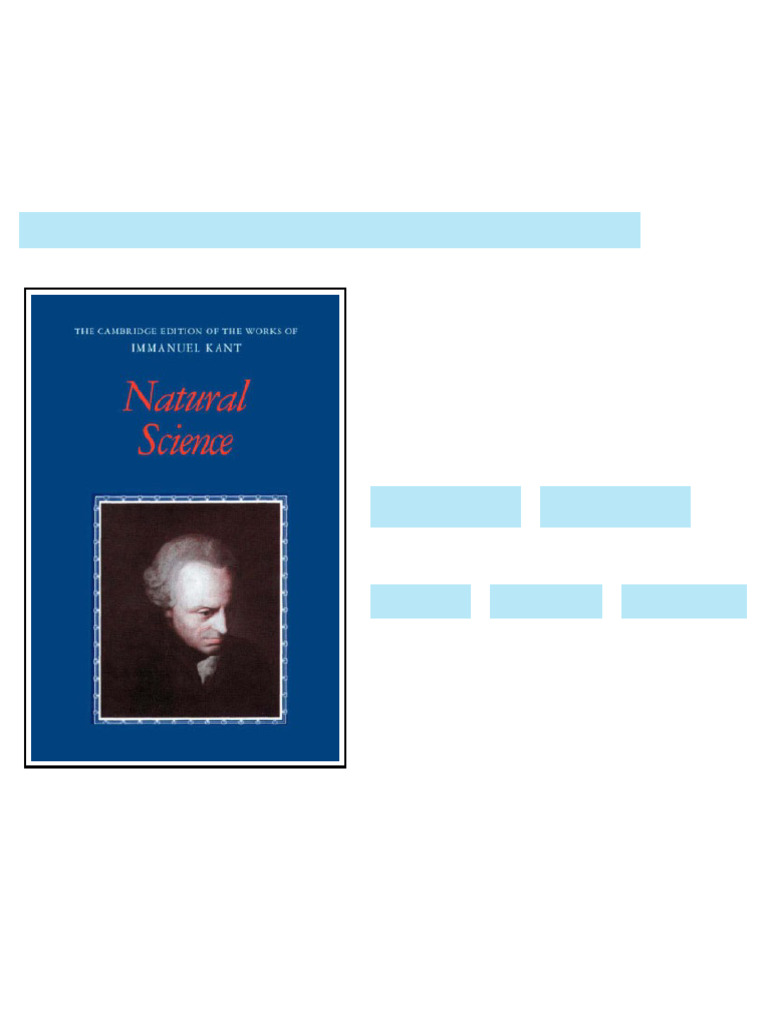 Natural Science 1st Edition Immanuel Kant online pdf | PDF | Immanuel ...