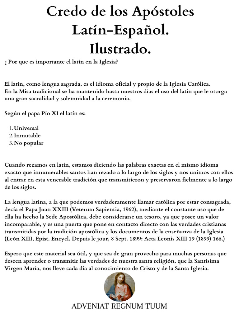 Credo Latín-Español. Ilustrado. | PDF | Credo | María, madre de Jesús