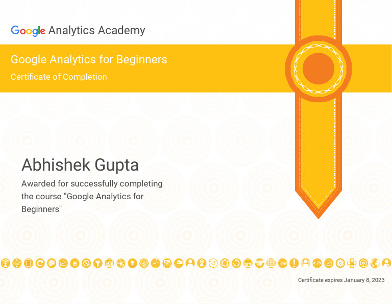 Google Analytics Academy Certificate | PDF