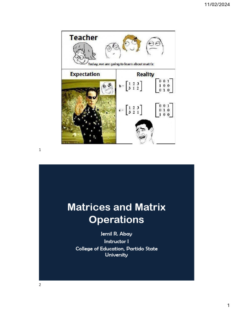 Matrix Operations and Properties Guide | PDF | Matrix (Mathematics ...