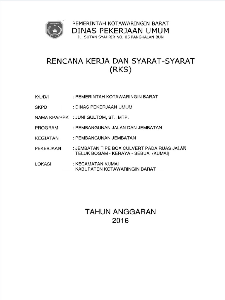 Contoh Rks Jembatan Box Culvert | PDF
