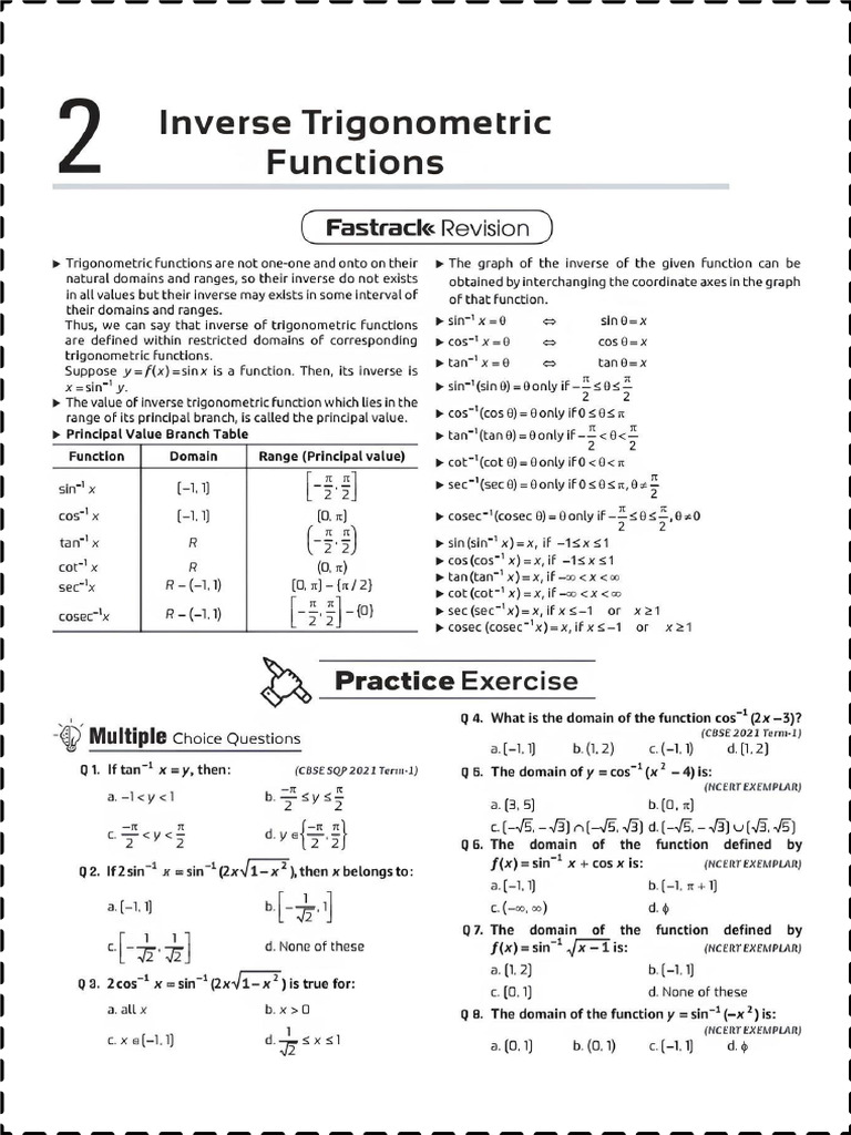 Inverse Trigo Assignment | PDF