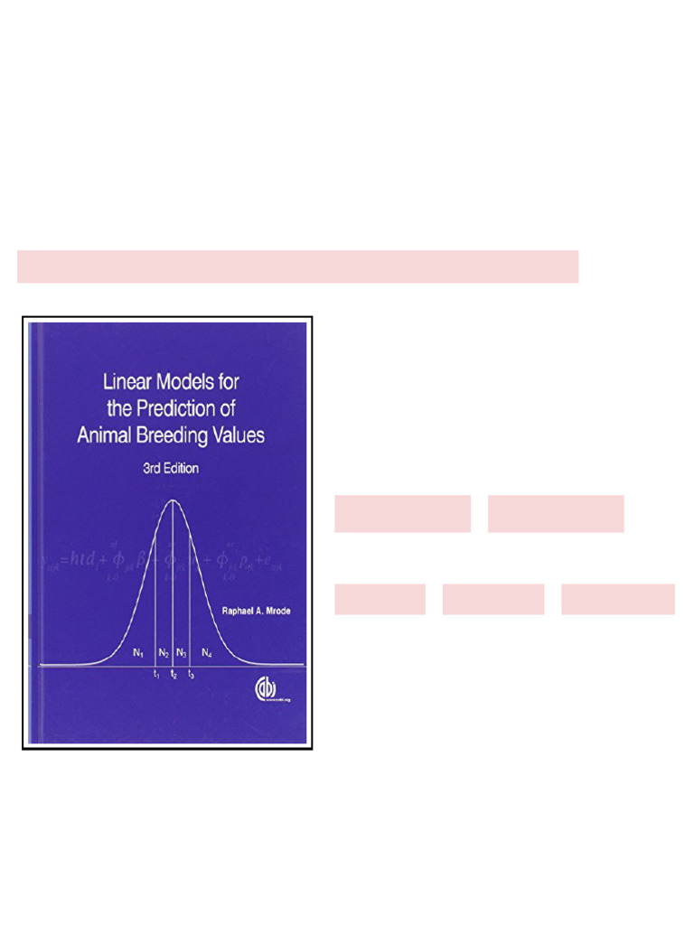 Linear Models for the Prediction of Animal Breeding Values 3rd Edition ...