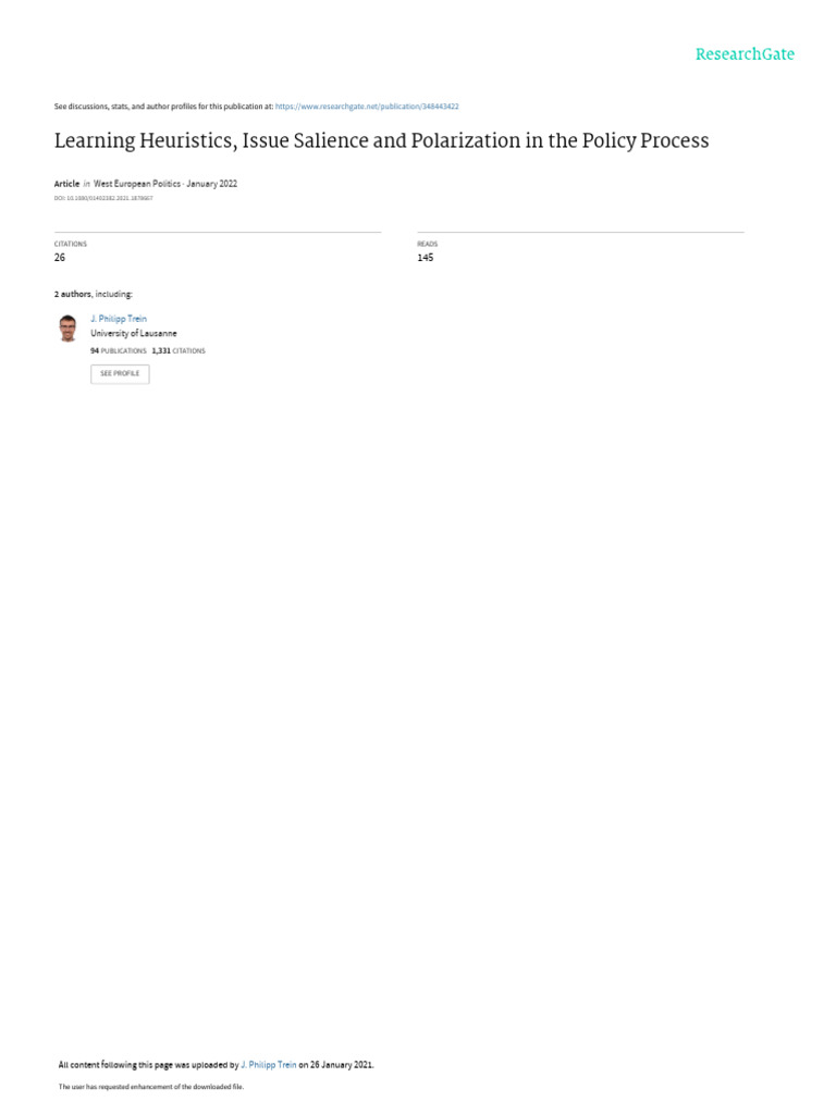 Learning Heuristics, Issue Salience and Polarization in the Policy ...