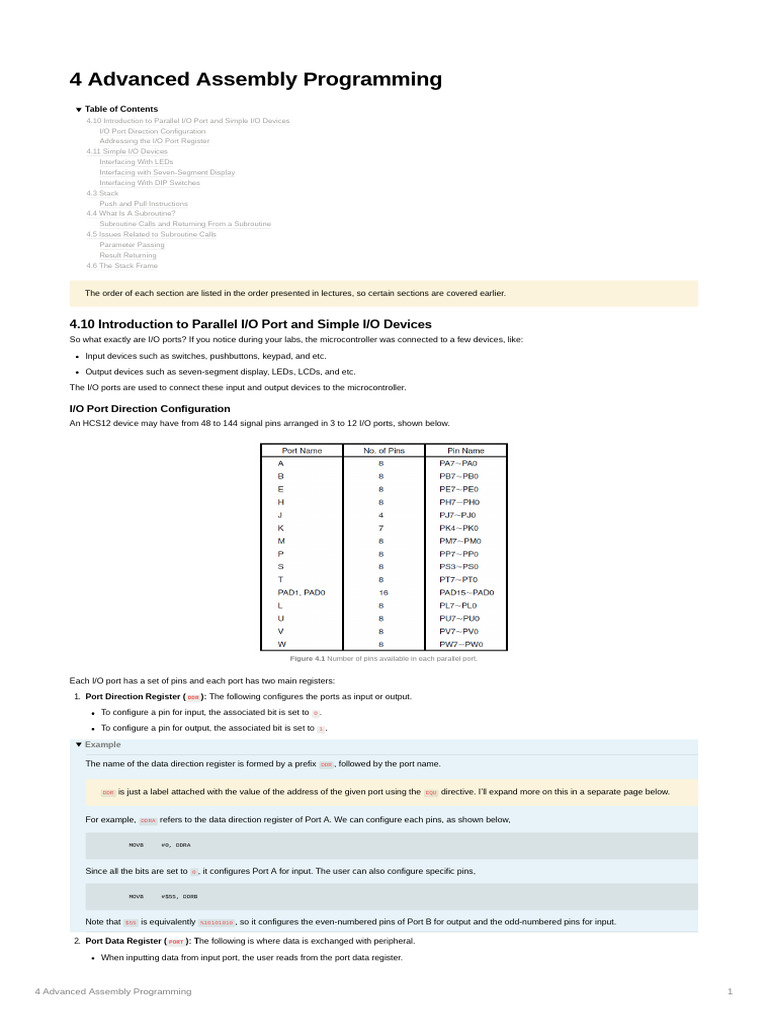 Advanced Assembly Programming Techniques | PDF | Input/Output | Pointer ...