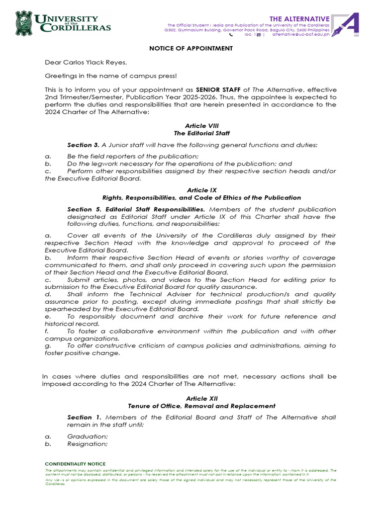 Acceptance Letter Promotion | PDF | Government | Justice