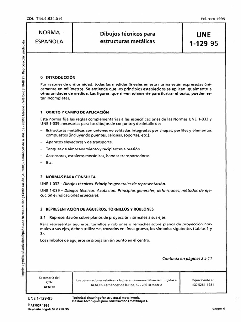 Une 1129 1995 | PDF | Tornillo | Remache