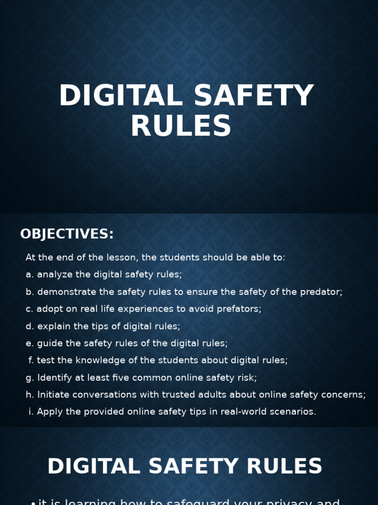 Essential Digital Safety Rules Guide | PDF | Cyberbullying | Internet