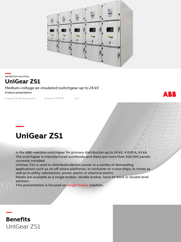 UniGear ZS1 Medium-Voltage Switchgear | PDF | Manufactured Goods ...