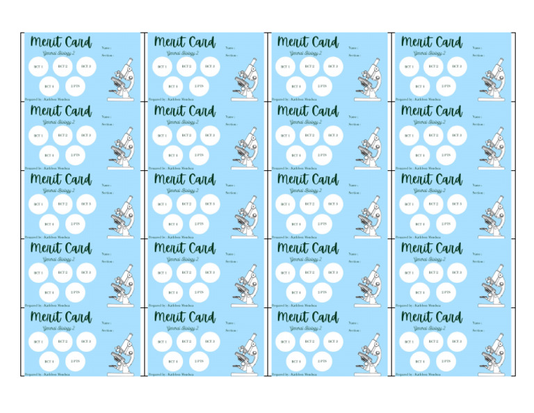 Merit Card - Gen Bio | PDF