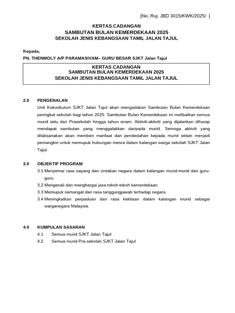 KERTAS KERJA Kemerdekaan 2024 | PDF