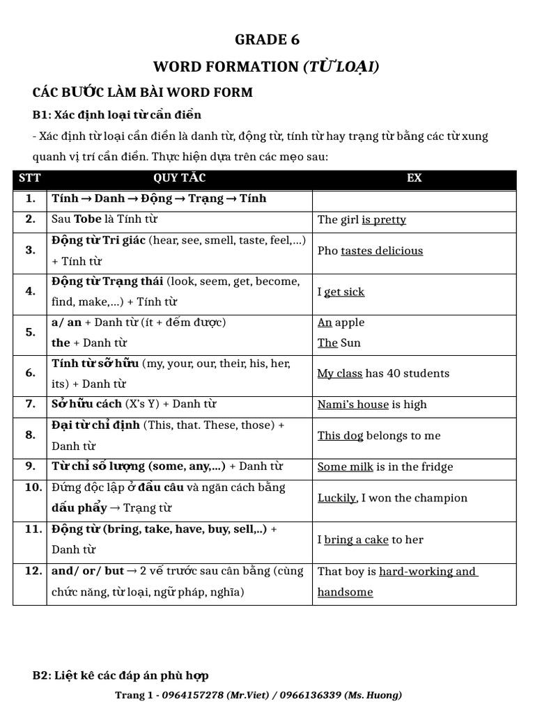 Lớp 6 - Global Success - Word Form | PDF | Vietnam