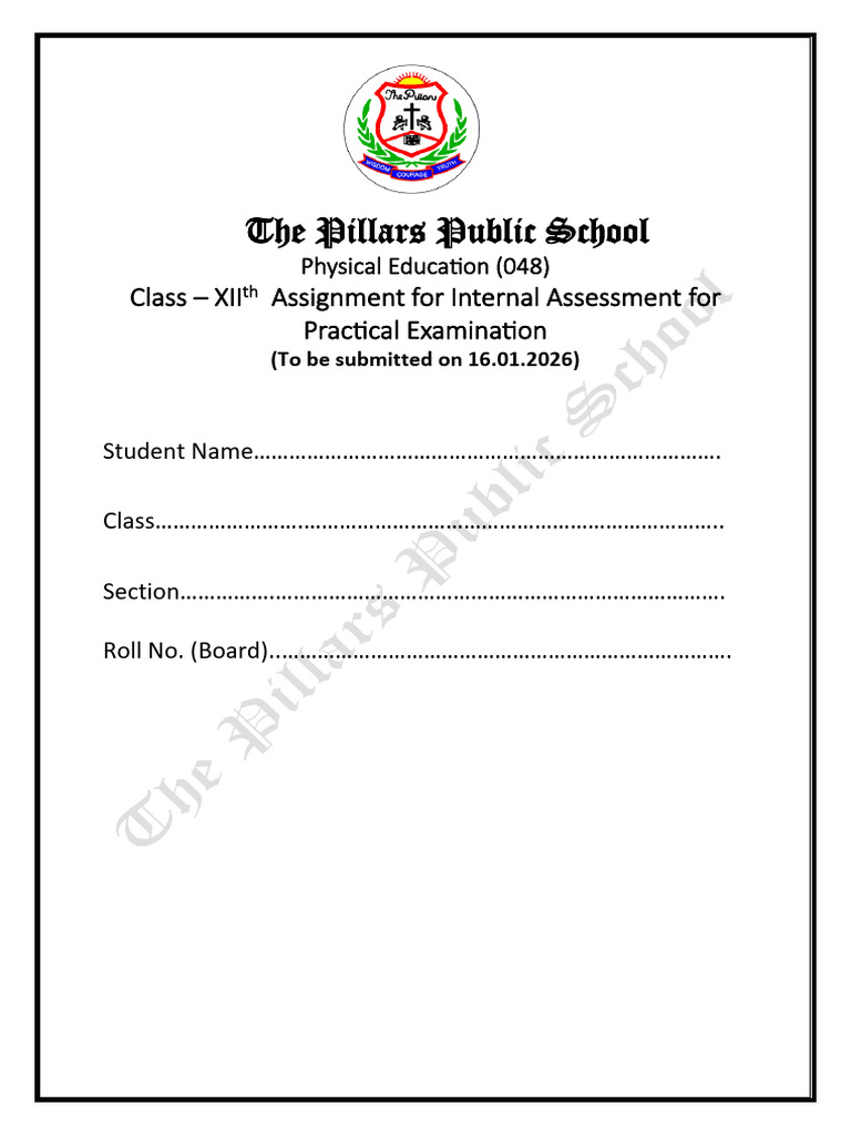Class XII Physical Education Assignment | PDF