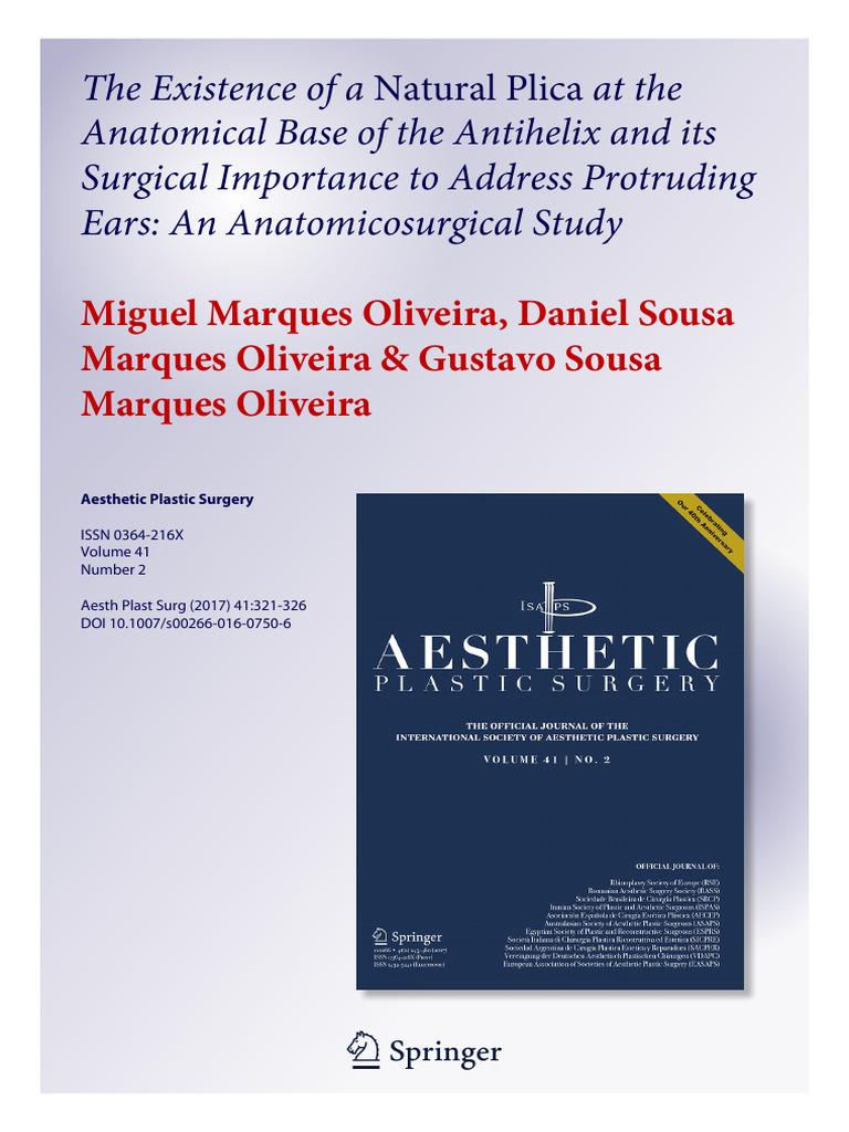 Aesthetic Plastic Surgery | PDF | Ear | Auditory System