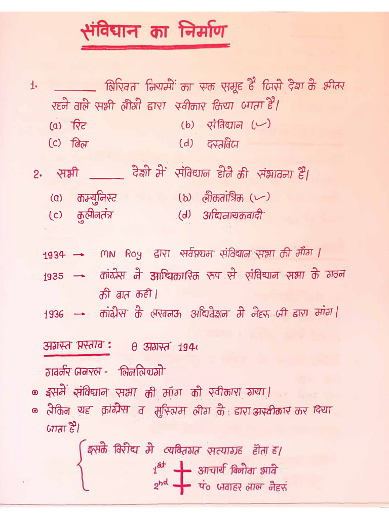 Polity HandWritten Notes Hindi Medium PDF | PDF