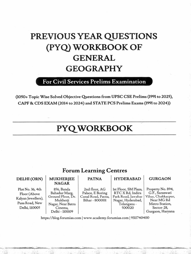 ? Pyq Book General Geography 2nd Ed | PDF